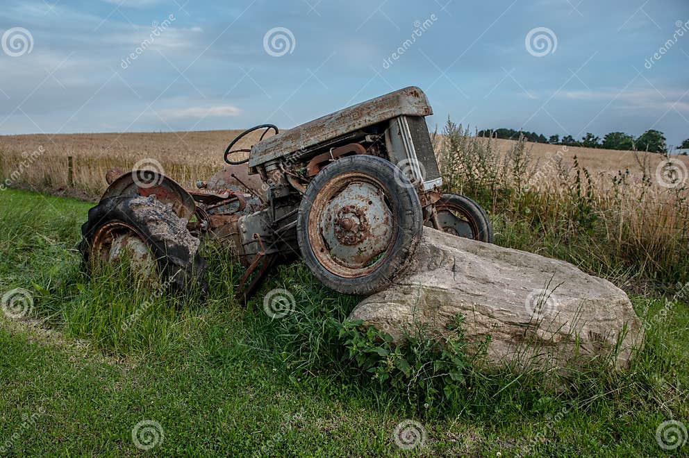 Tractor on a stone stock image. Image of grass, steering - 65681285