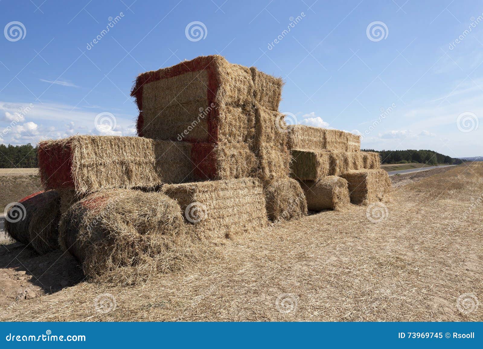 Tractor With Straw Baler Next To A Farm Stock Photo | CartoonDealer.com ...