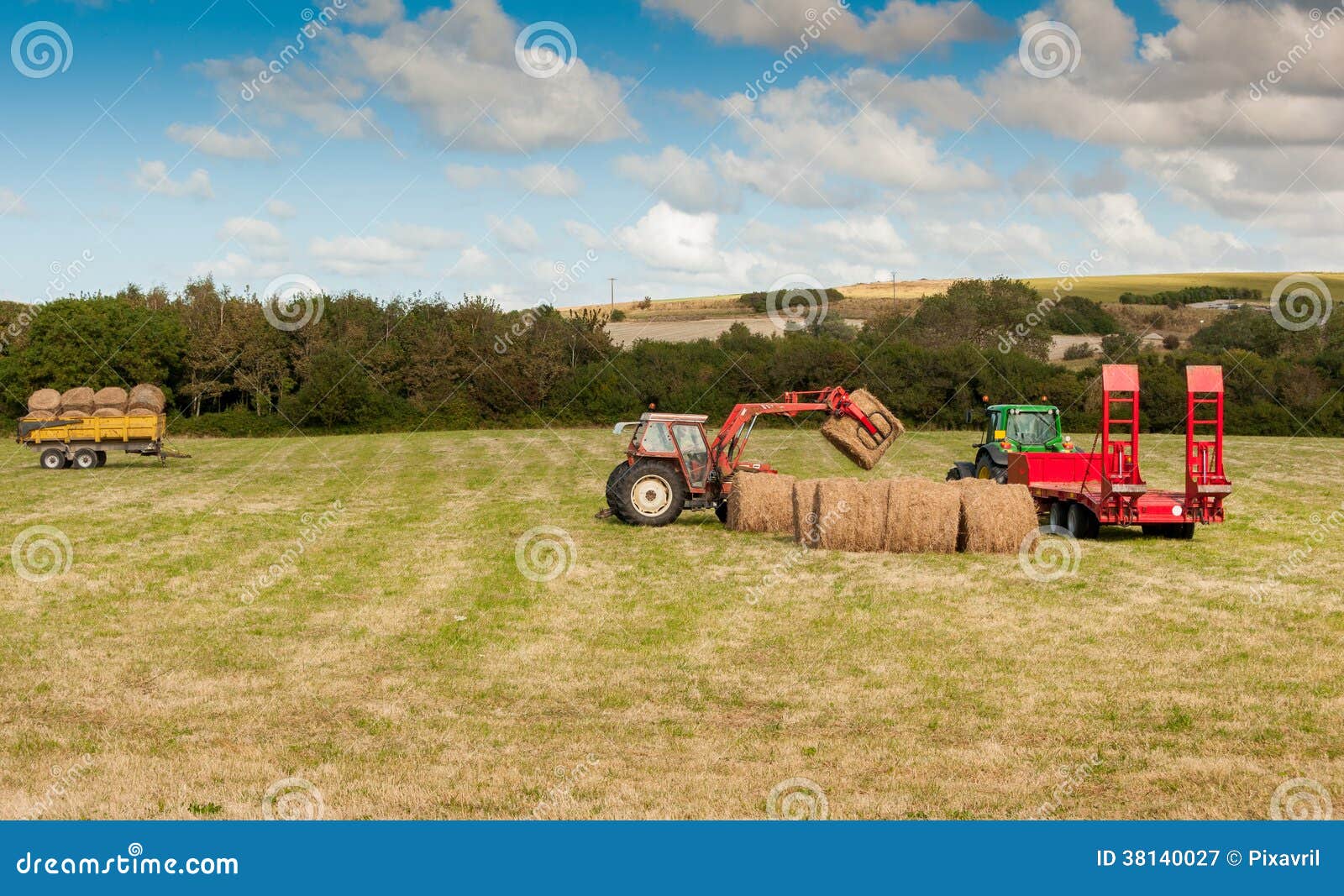 Tractor at Straw Harvesting Stock Image - Image of harvest, nature ...