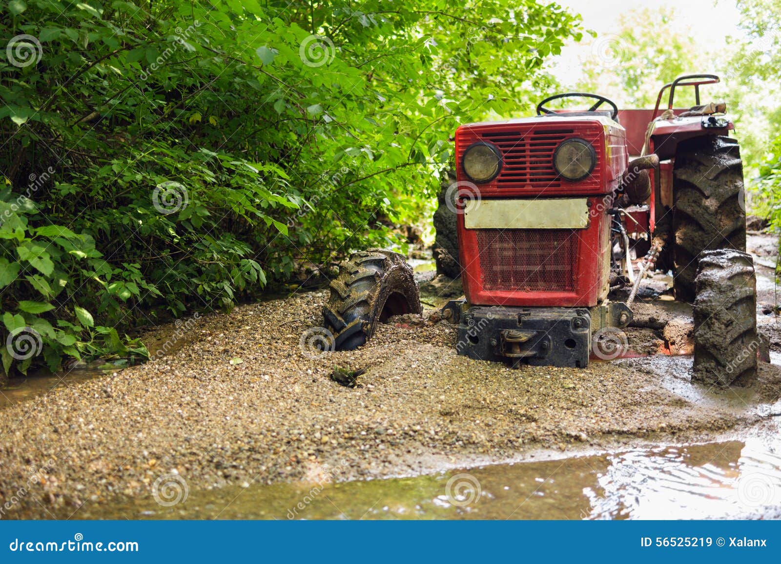 Tractor stuck in the mud stock image. Image of stuck - 56525219