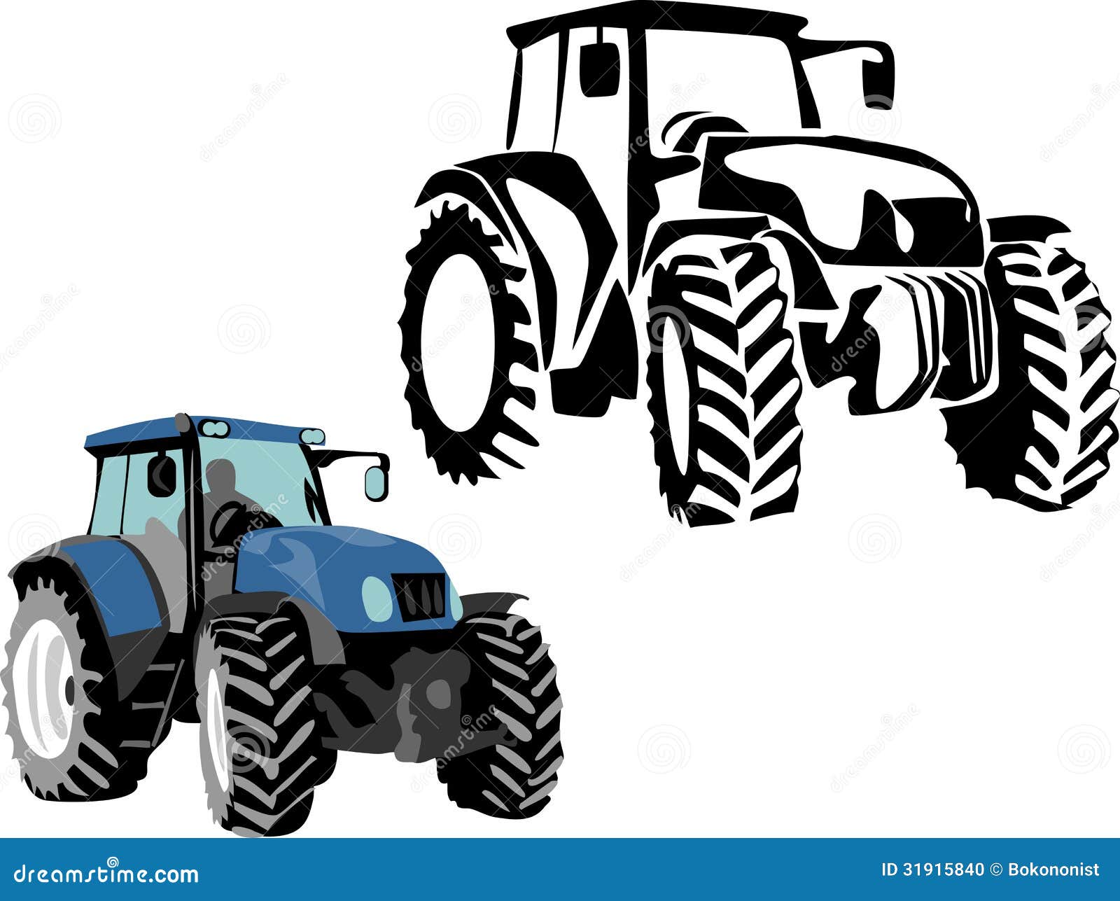Tractor stock vector. Illustration of engine, agricultural - 31915840