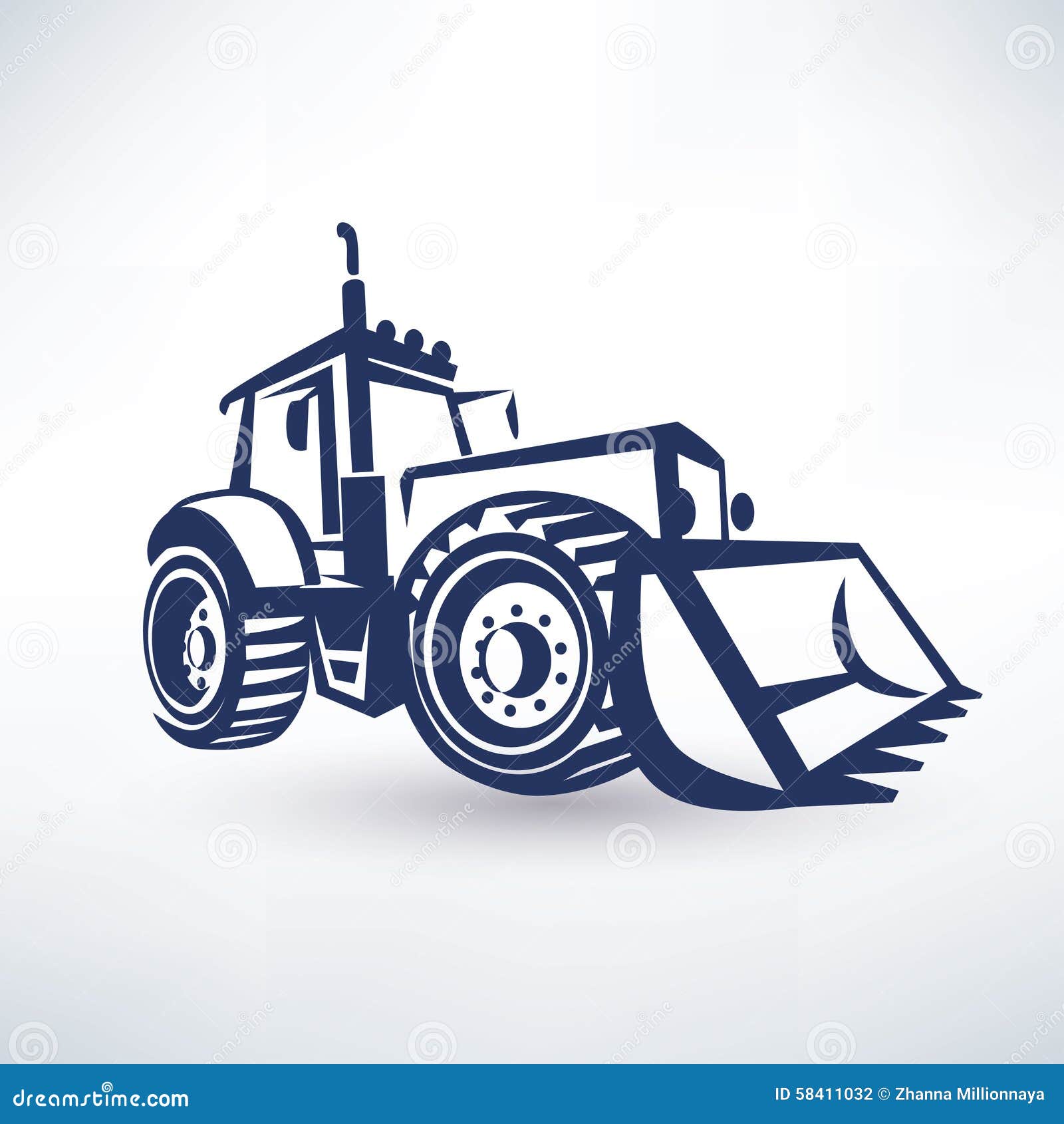 Tractor Stylized Vector Symbol | CartoonDealer.com #58411032
