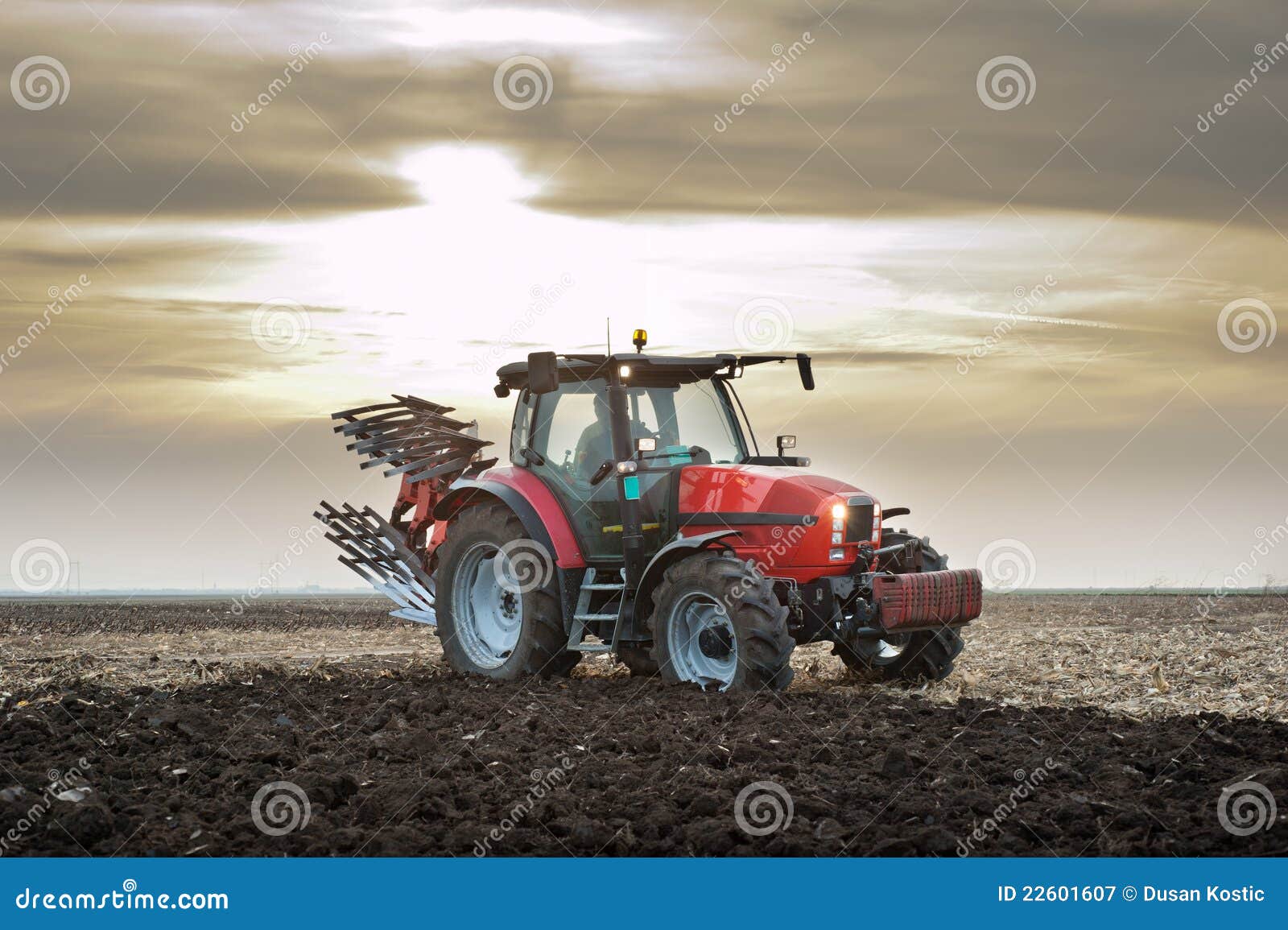 Tractor at Sunset stock image. Image of occupation, sunset - 22601607