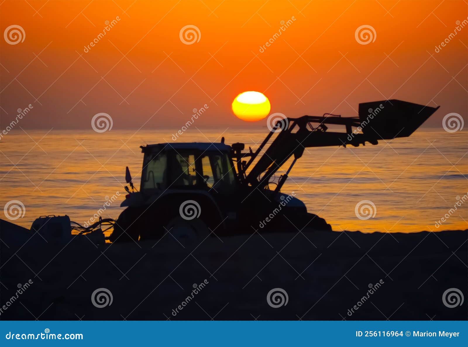 A Tractor at Sunset, Symbolizing Energy and the Sun Stock Photo - Image ...
