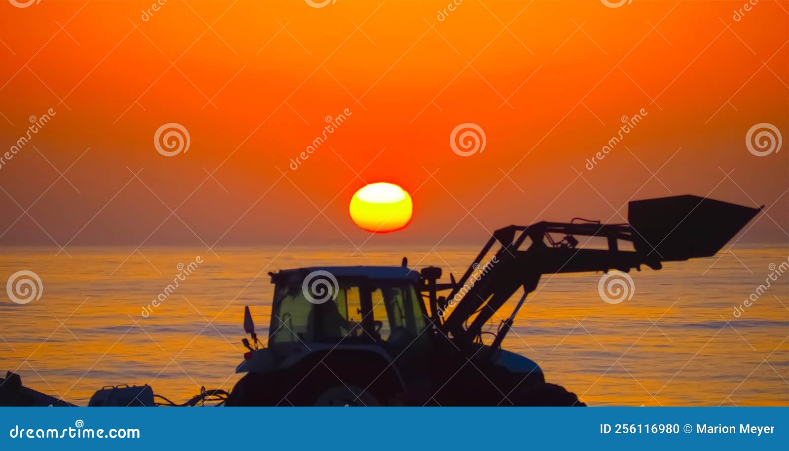 A Tractor at Sunset, Symbolizing Energy and the Sun Stock Photo - Image ...
