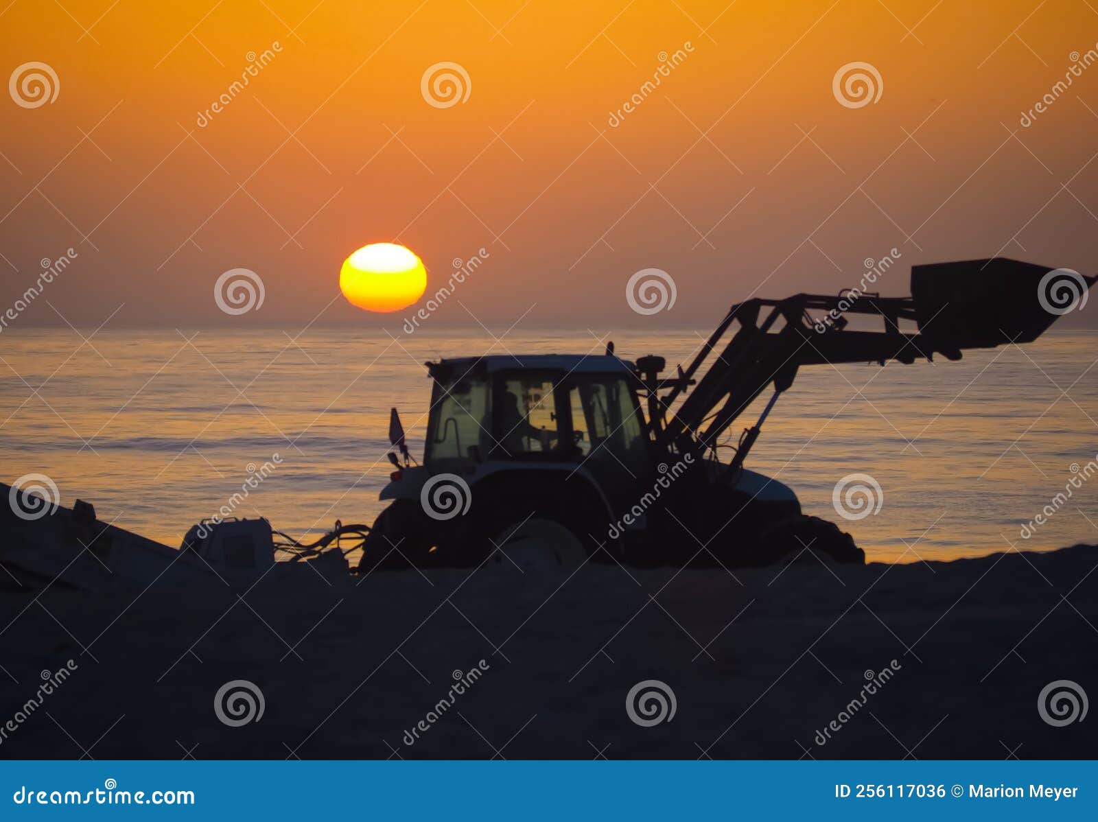 A Tractor at Sunset, Symbolizing Energy and the Sun Stock Photo - Image ...