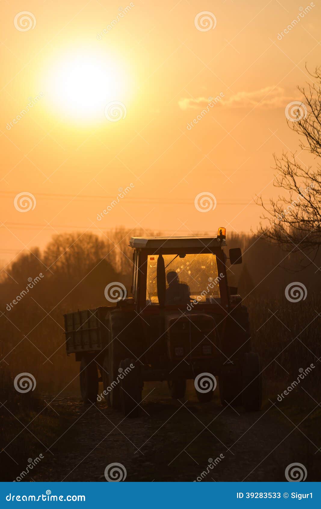 Tractor at Sunset stock image. Image of backlight, driver - 39283533