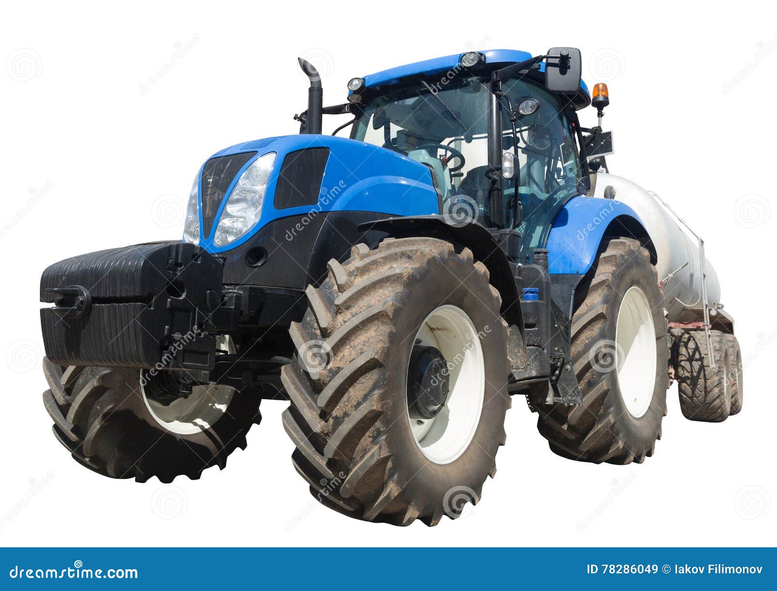 Tractor with tank isolated stock image. Image of bumper - 78286049