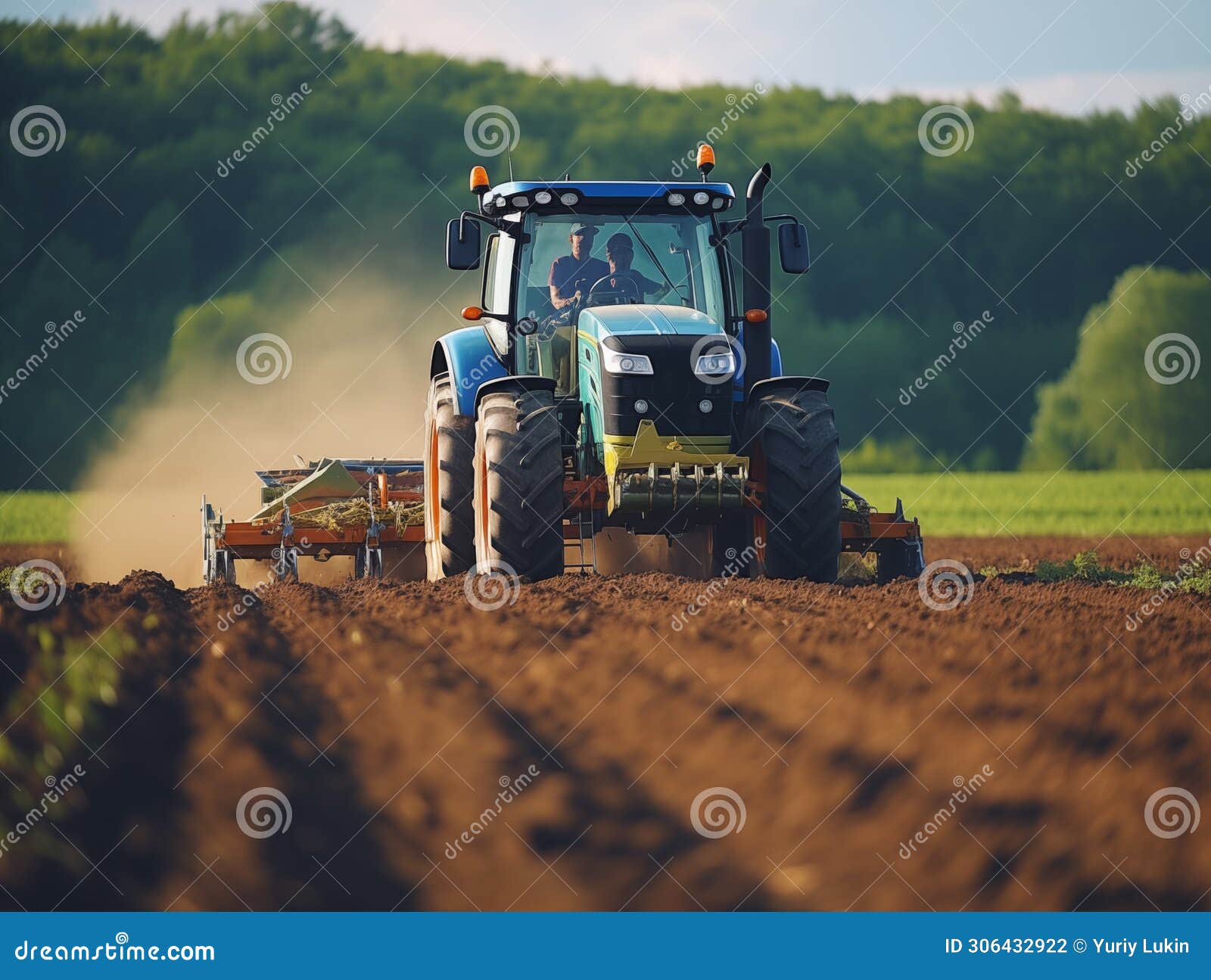 Tractor Tilling the Soil . Generated by AI Stock Photo - Image of farm ...