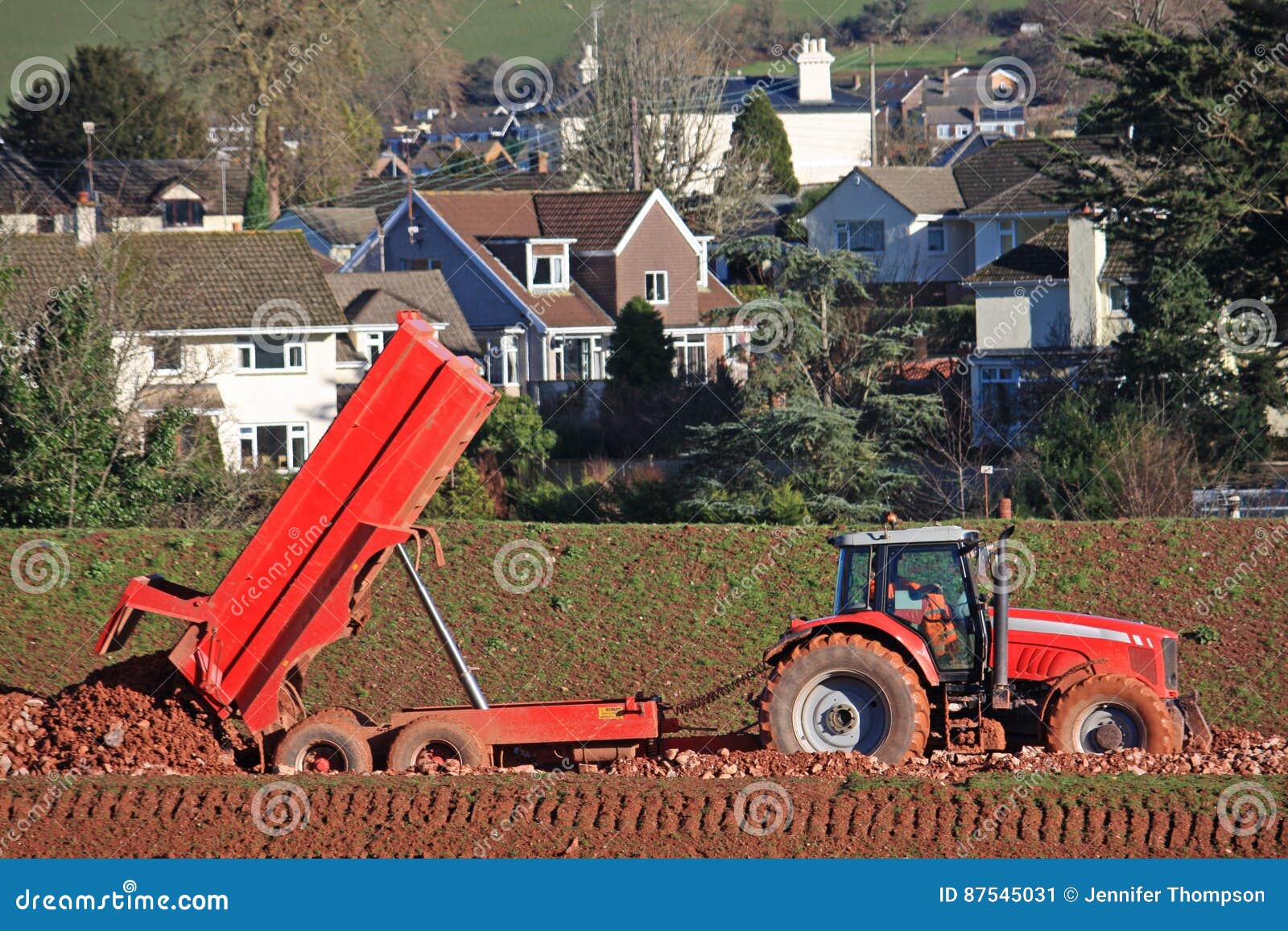 Tractor and Tipper trailer stock image. Image of breaker - 87545031