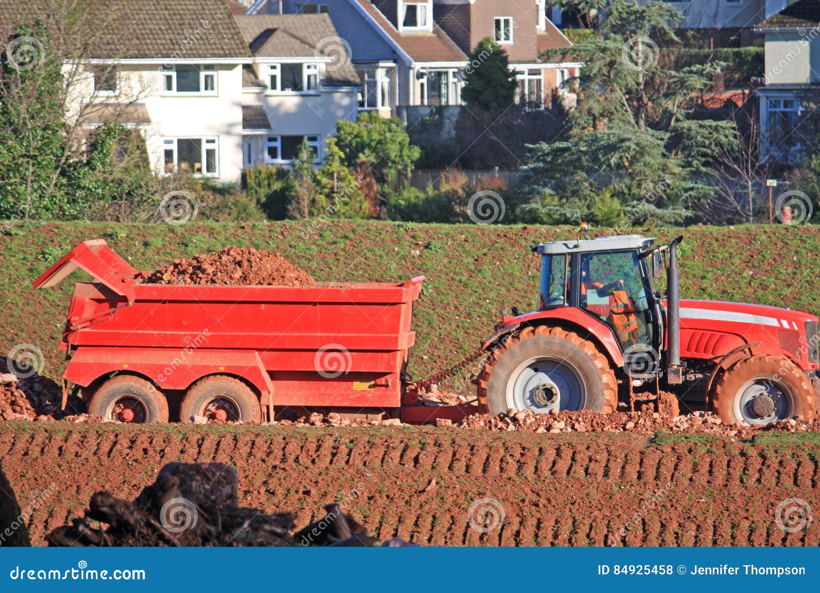 Tractor and Tipper trailer stock photo. Image of trailer - 84925458