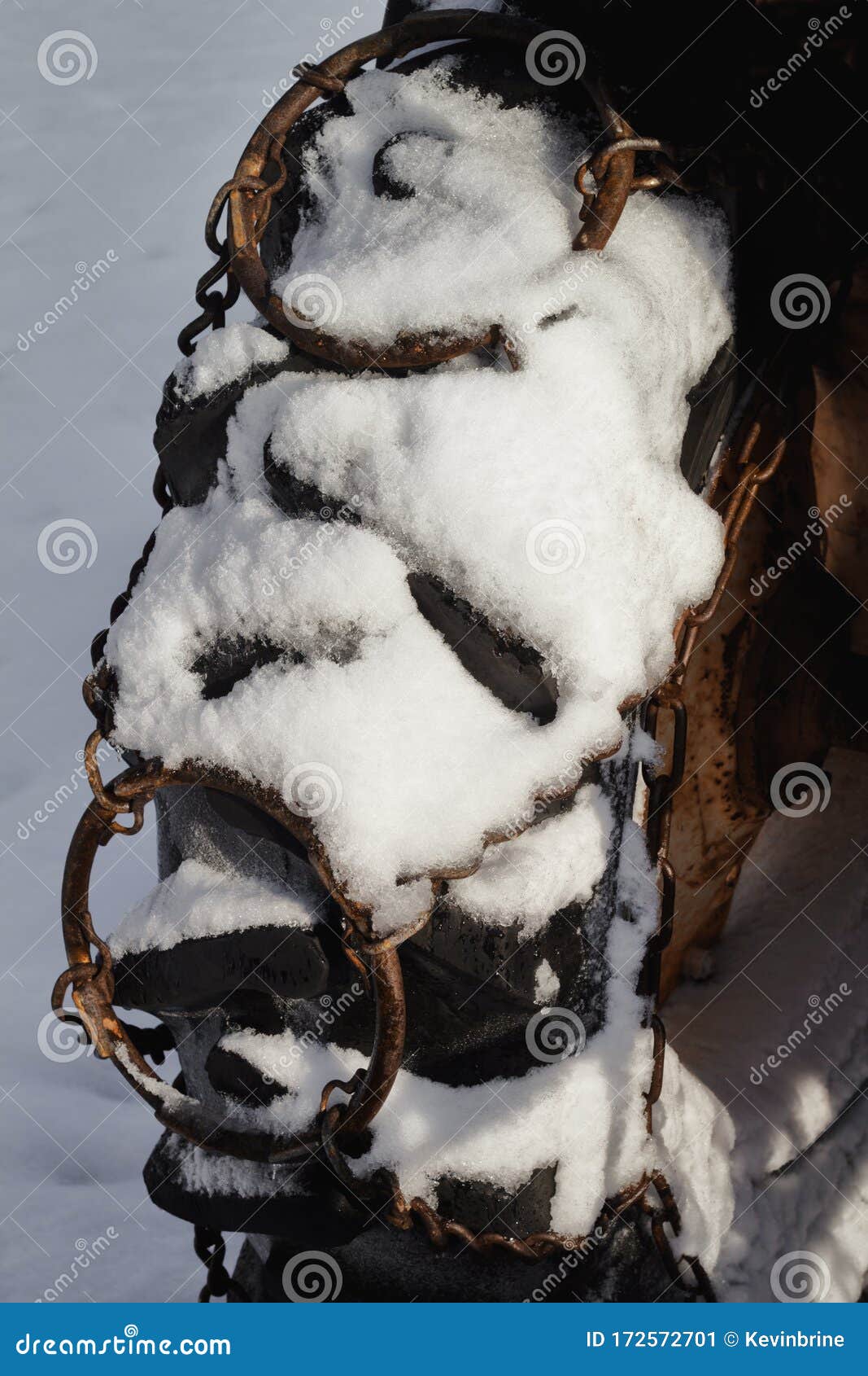 Tractor Tire Snow Chains stock image. Image of chain - 172572701