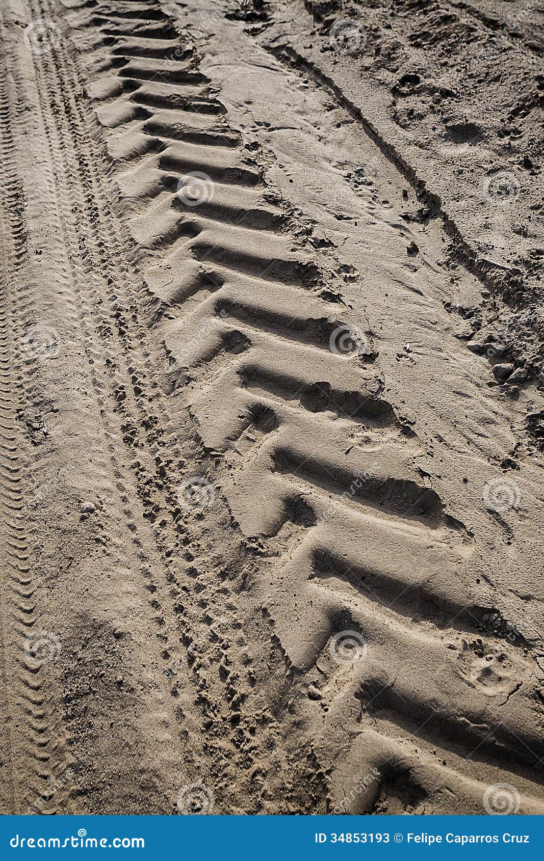 Tractor tire tracks stock image. Image of shadow, road - 34853193