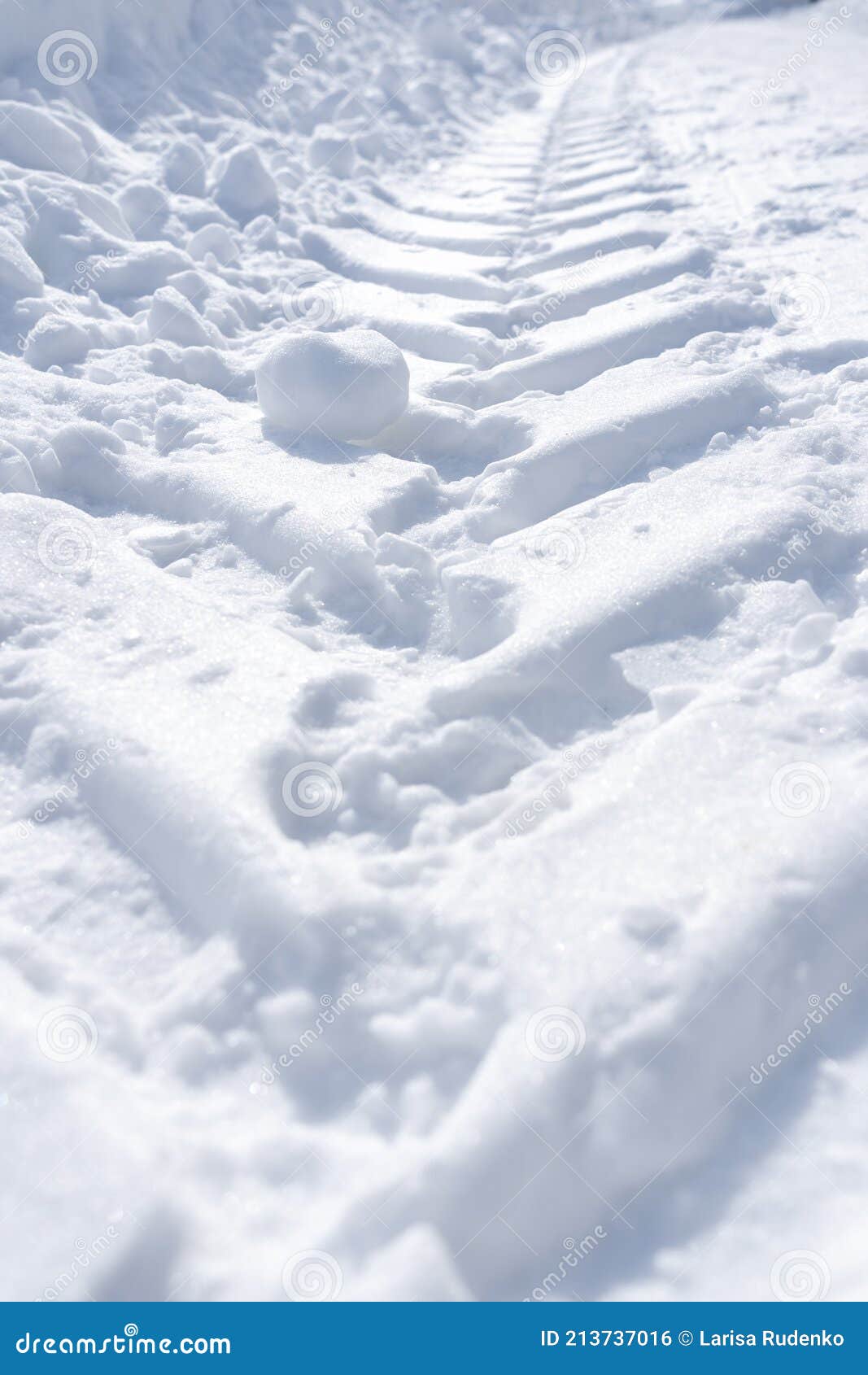 Tractor Track in the Snow, Transport Wheel Imprint Stock Photo - Image ...