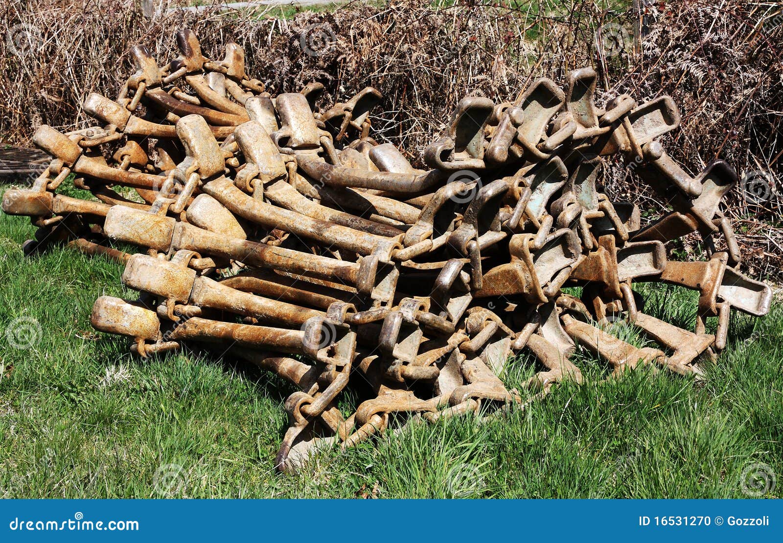 Tractor Tracks or Chains stock photo. Image of machinery - 16531270