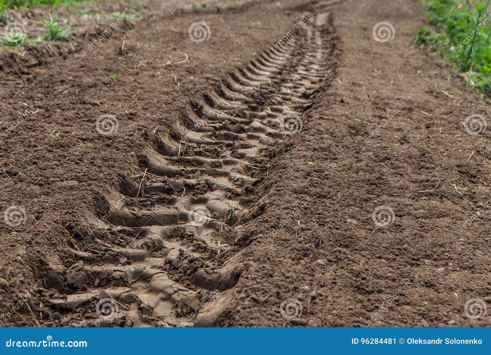 Tractor Tracks in the Field Stock Image - Image of farmland, landscape ...