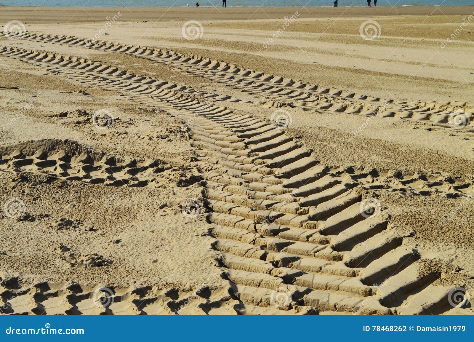 Tractor Tracks on Sand, Background Stock Photo - Image of repeated ...