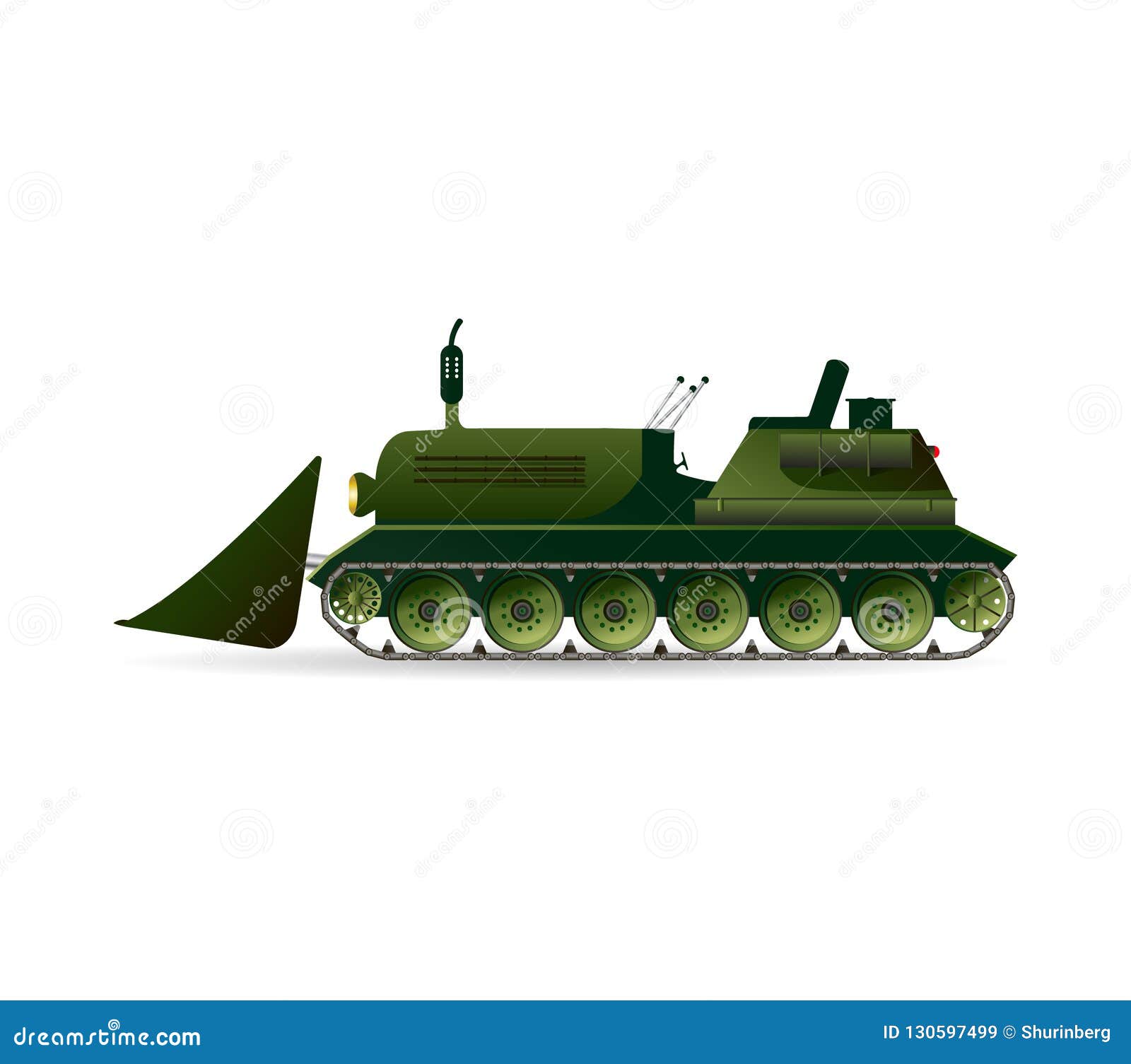 Tractor on Tracks. Vector Illustration Stock Vector - Illustration of ...