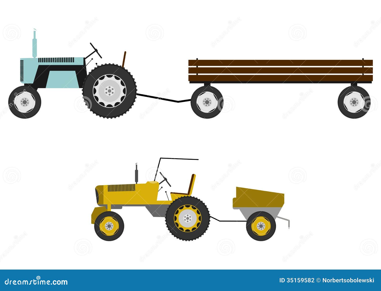 Tractor with trailer stock illustration. Illustration of cartoon - 35159582