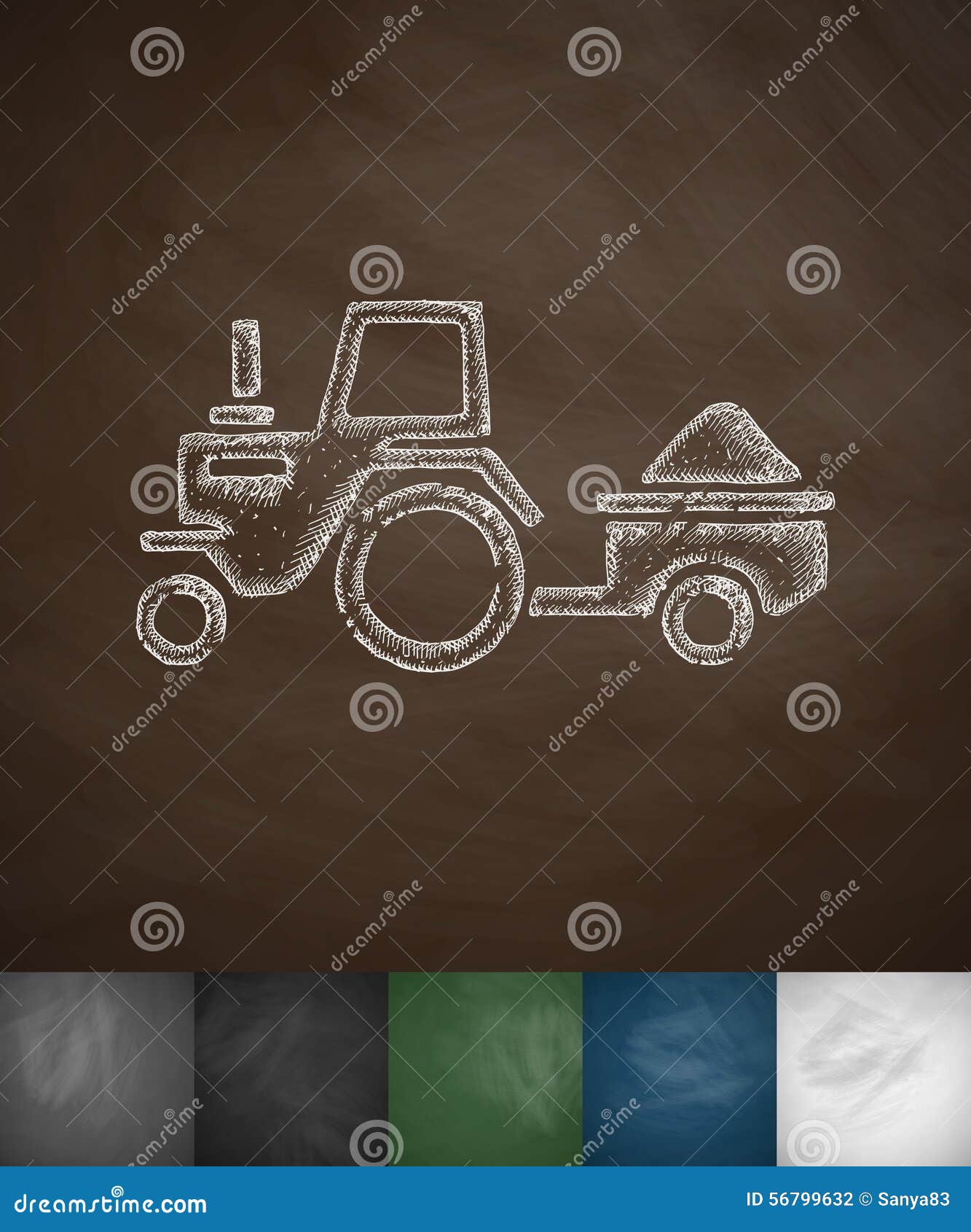 Mulch Chalk White Icon On Black Background Cartoon Vector ...