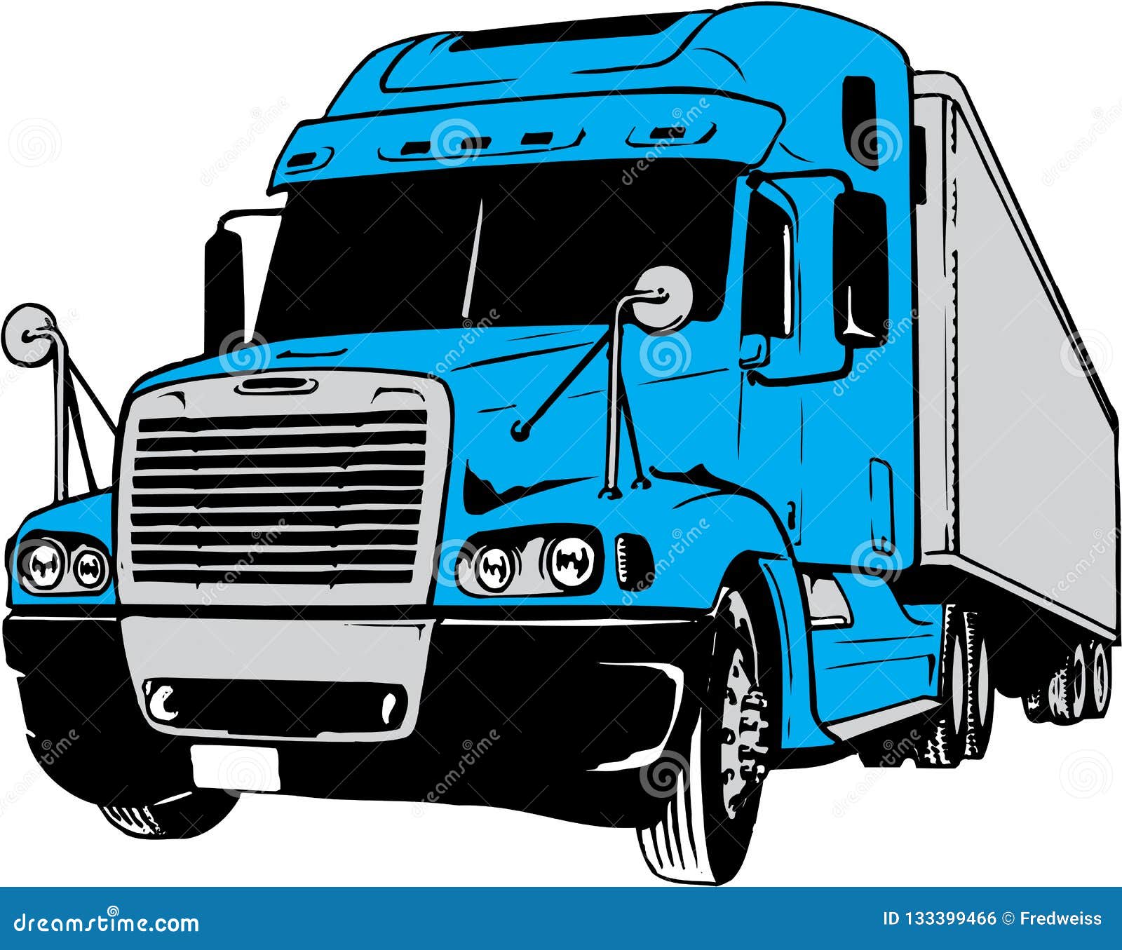 Tractor Trailer Illustration Stock Vector - Illustration of equipment ...