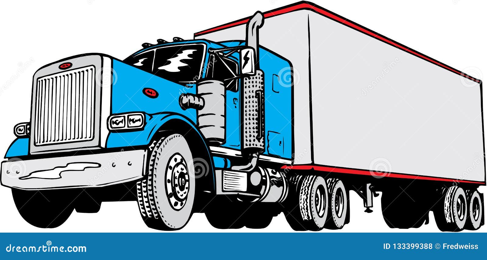 Tractor Trailer Illustration Stock Vector - Illustration of haul ...