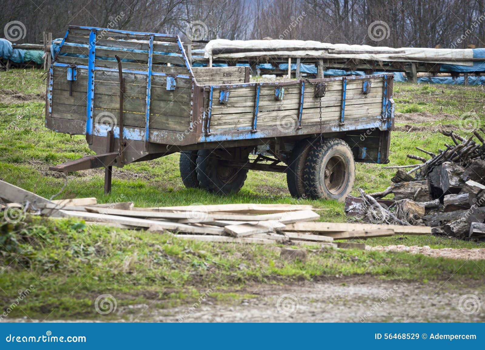 Tractor Trailer stock image. Image of machine, industry - 56468529