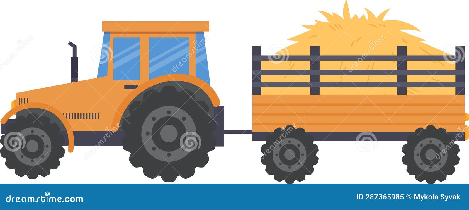 Tractor with Trailer stock vector. Illustration of shipping - 287365985