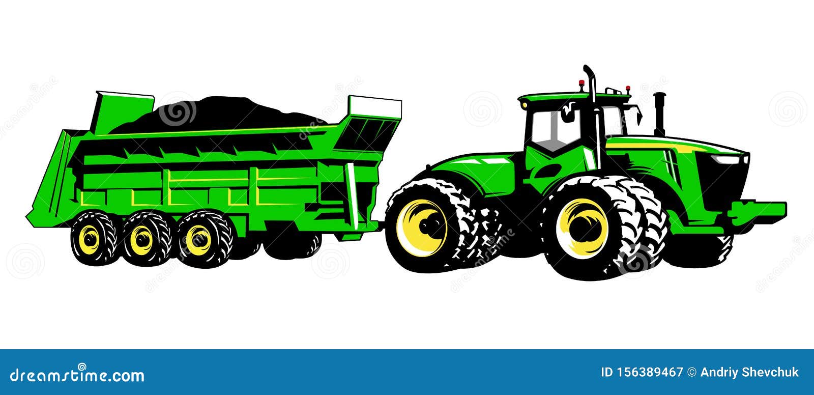 Tractor Load Hay Bale In Stack On Farm Cartoon Vector | CartoonDealer ...