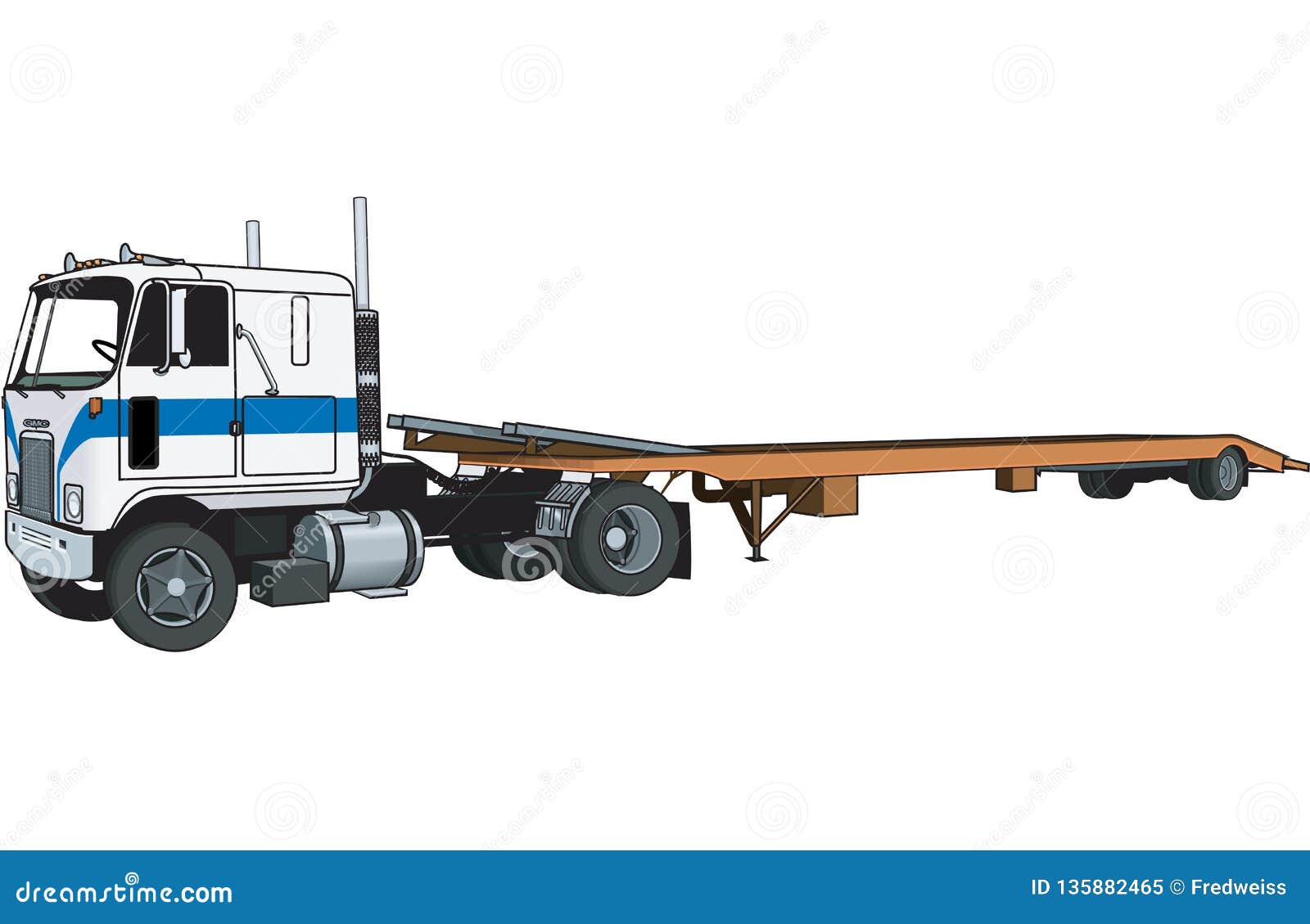 Tractor Trailer Vector Illustration Stock Vector - Illustration of ...