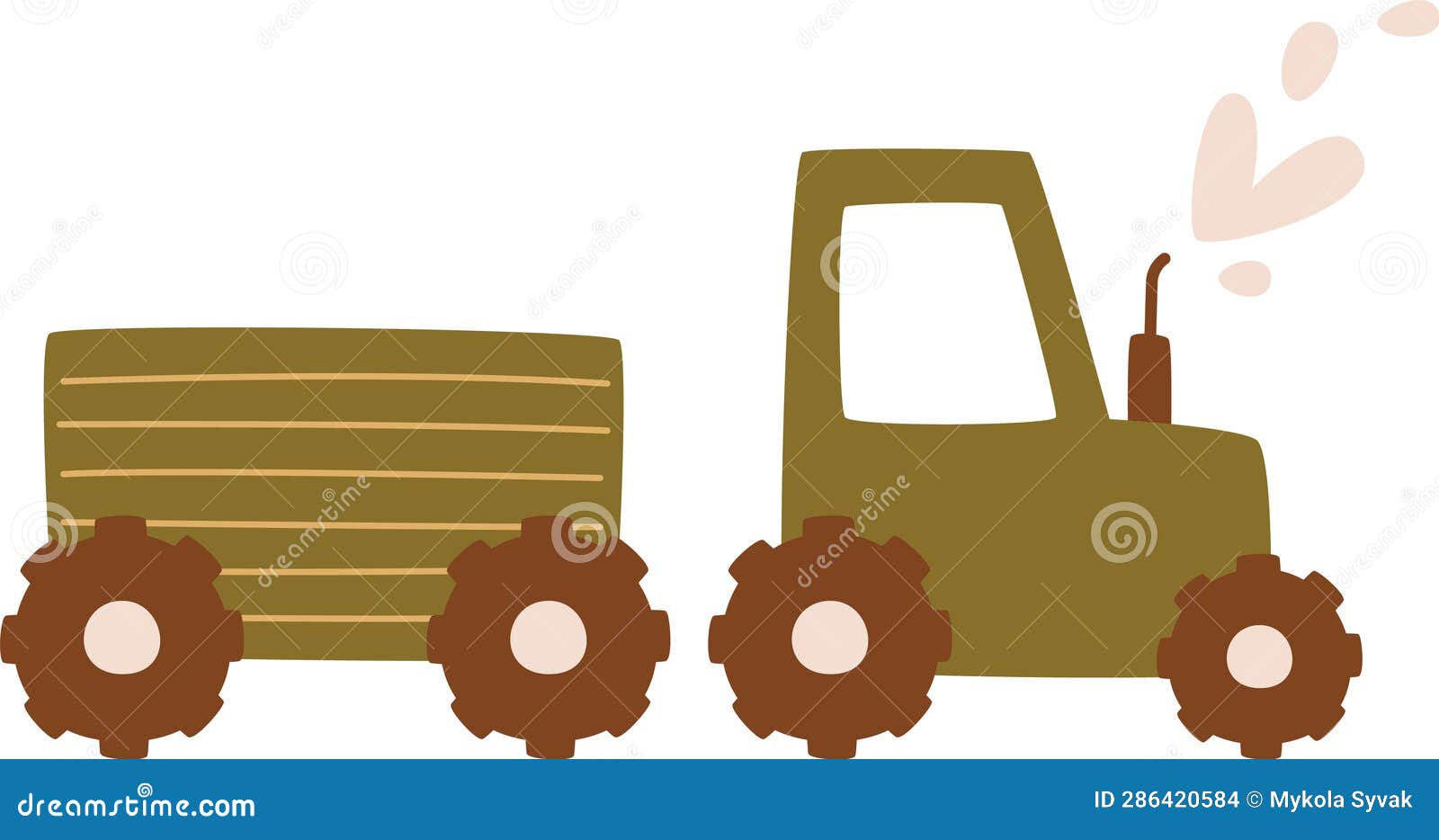Tractor with Trailer stock vector. Illustration of trailer - 286420584