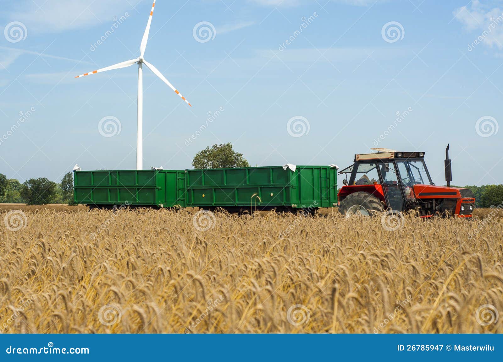 Tractor with trailers stock image. Image of machine, countryside - 26785947