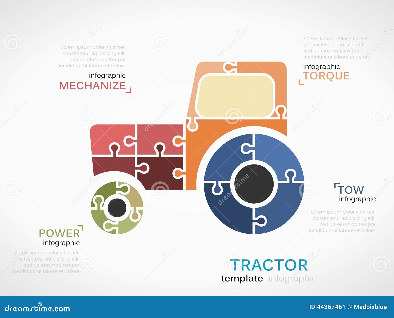 Tractor stock vector. Illustration of mechanize, transportation - 44367461