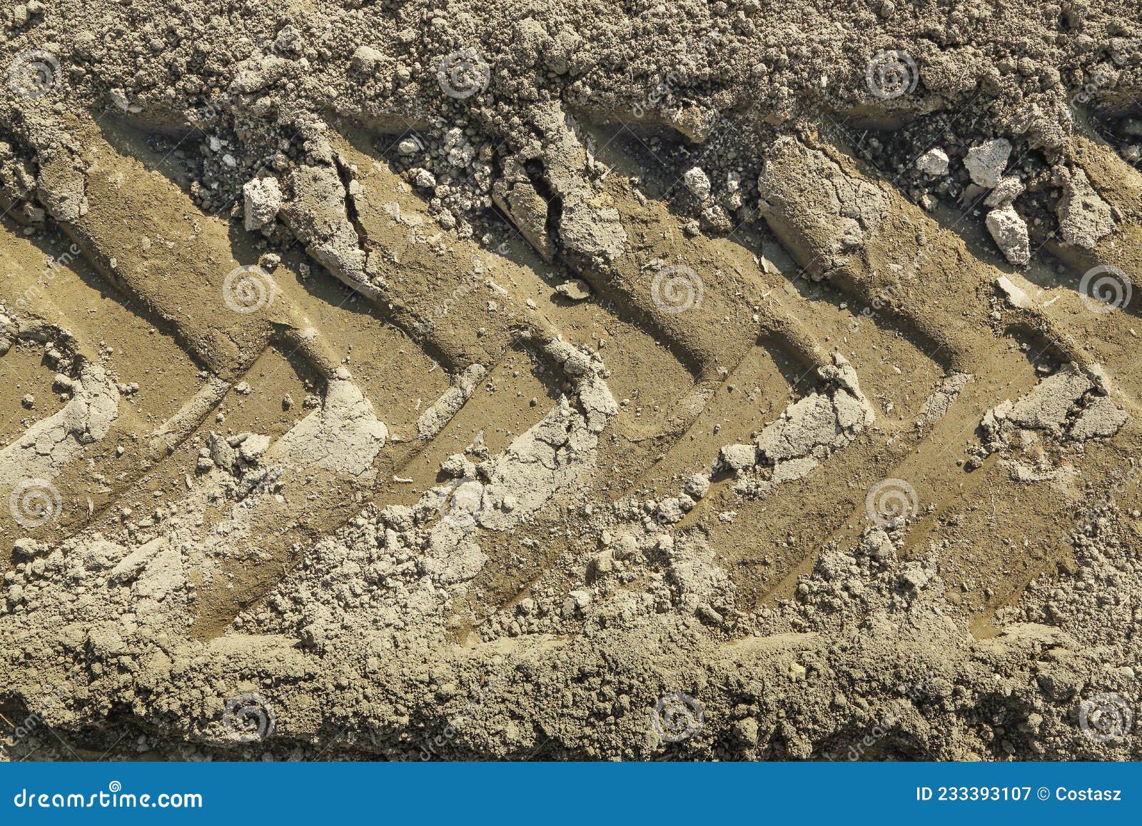 Tractor tread mark stock image. Image of closeup, land - 233393107