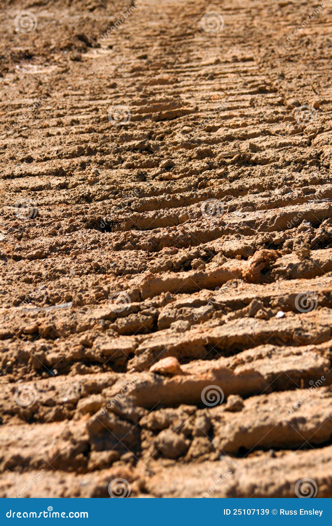 Tractor Tread Marks in Dried Mud Stock Image - Image of tire, dirt ...