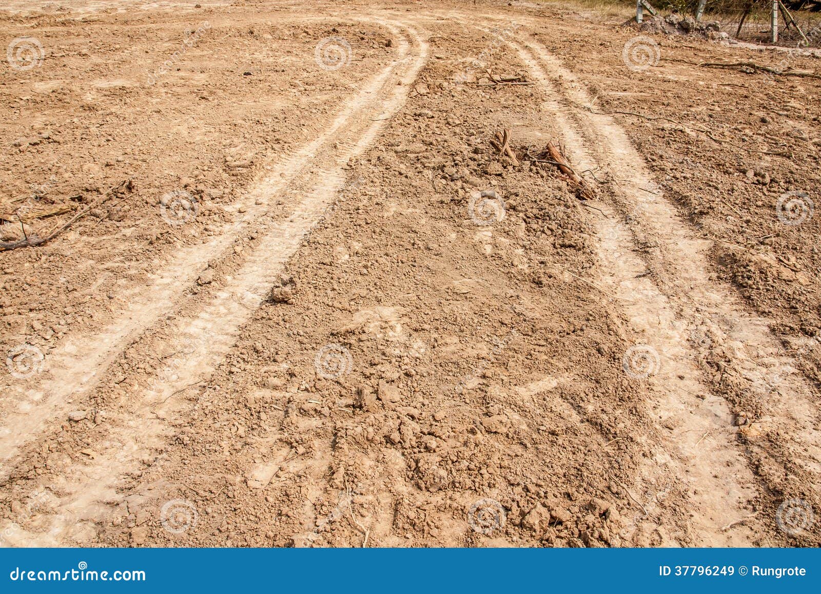 Tractor Tyre Tracks on the Ground Stock Image - Image of terrain ...