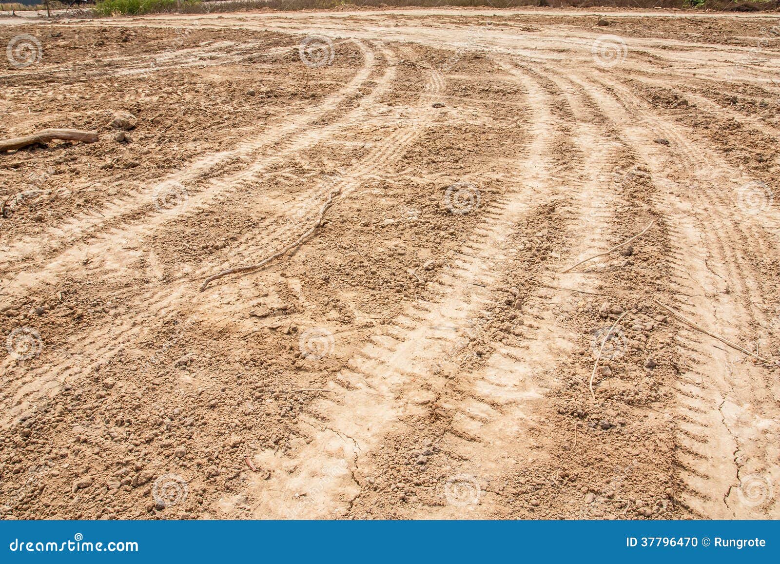 Tractor Tyre Tracks on the Ground Stock Photo - Image of print, terrain ...