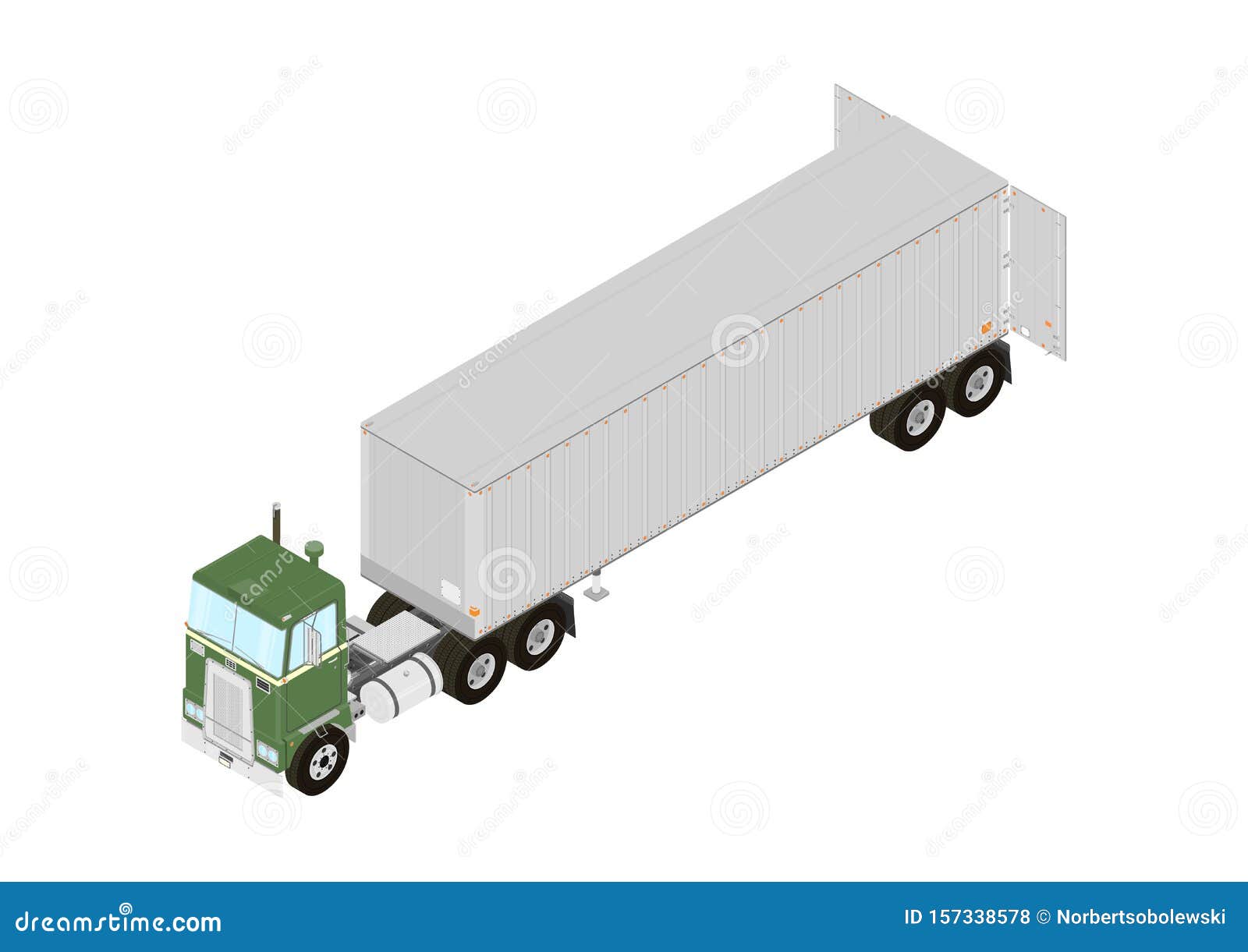 Tractor Unit As Heavy-duty Towing Engine For Hauling Semi-trailer Side ...