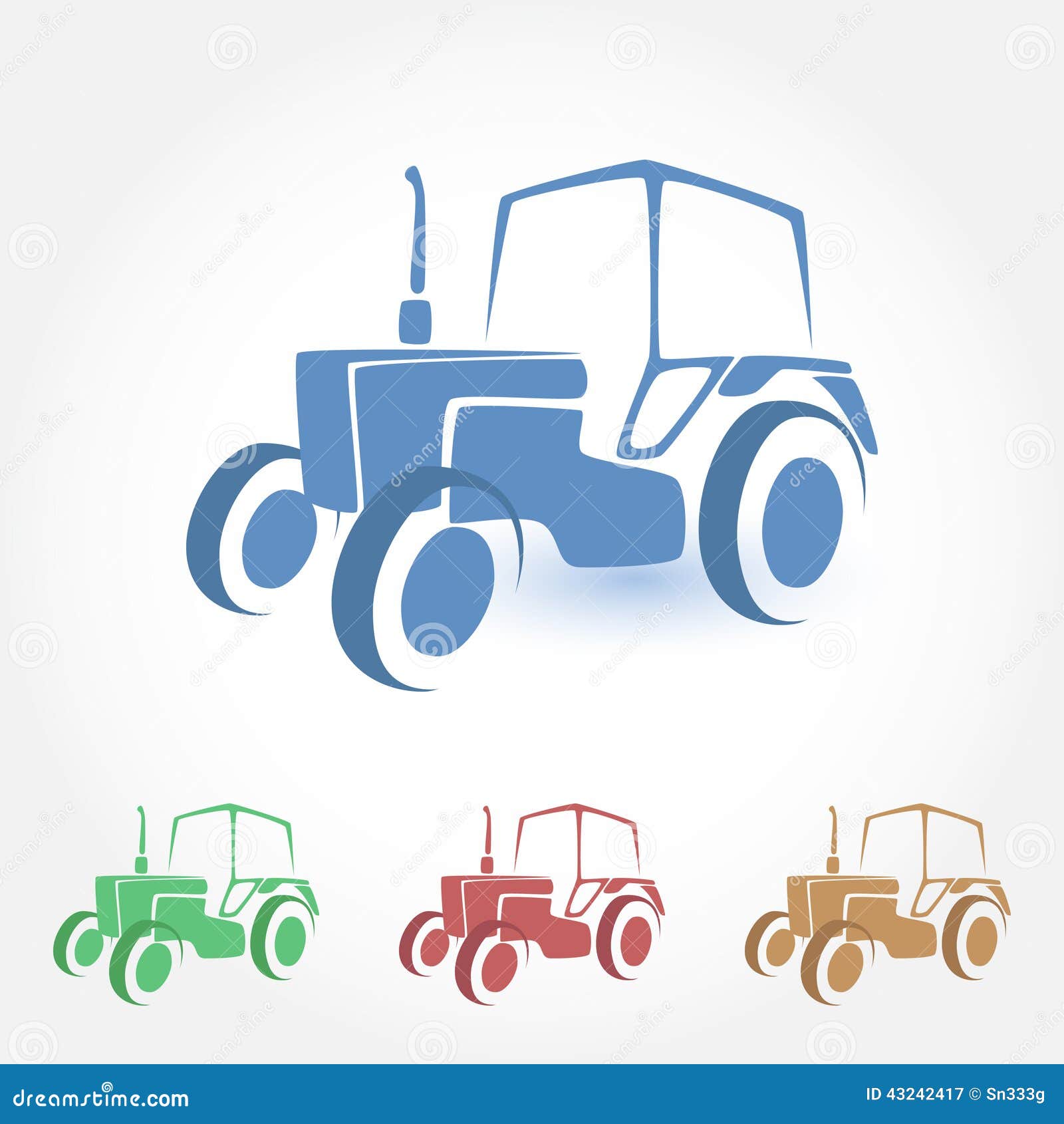 Tractor vector icon stock vector. Illustration of path - 43242417