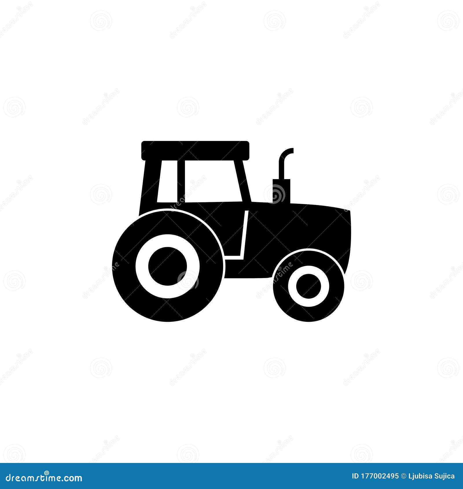 Tractor Vector Icon Symbol. Flat Tractor Icon for Computer and Mobile ...