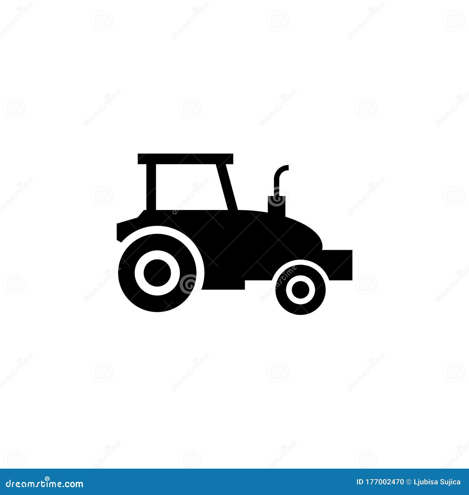 Tractor Vector Icon Symbol. Flat Tractor Icon for Computer and Mobile ...