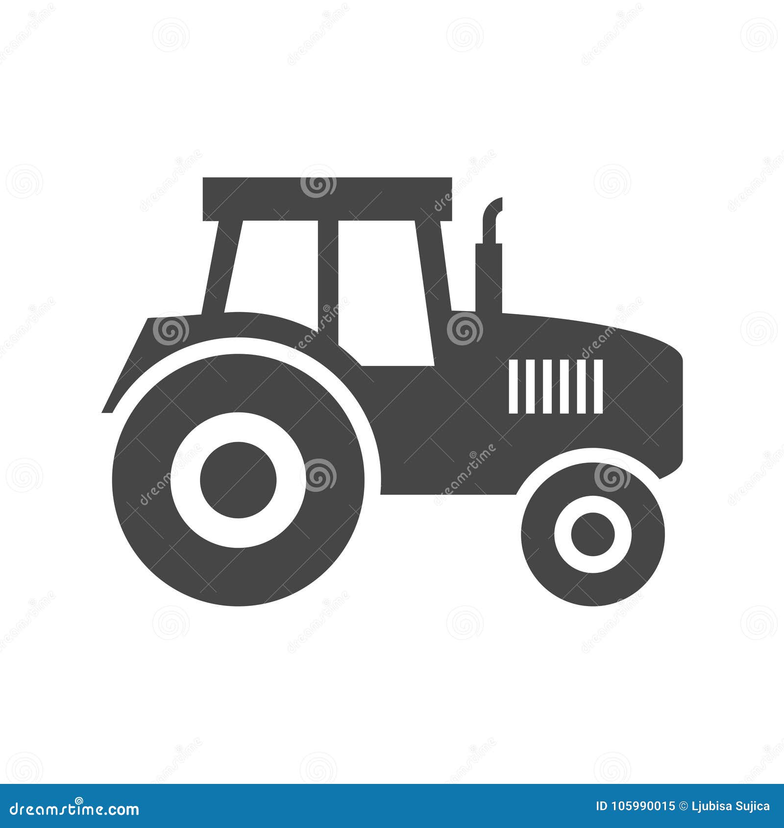 Tractor vector icon stock vector. Illustration of machinery - 105990015