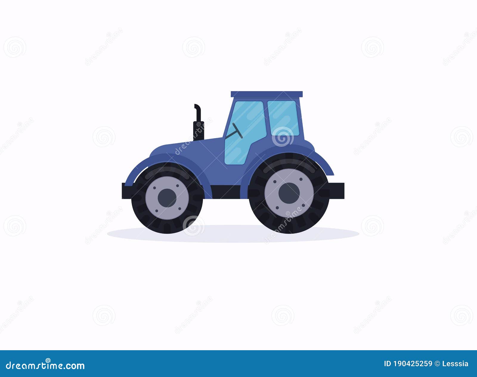 Tractor. Vector Illustration of a Blue Tractor in a Flat Style Stock ...
