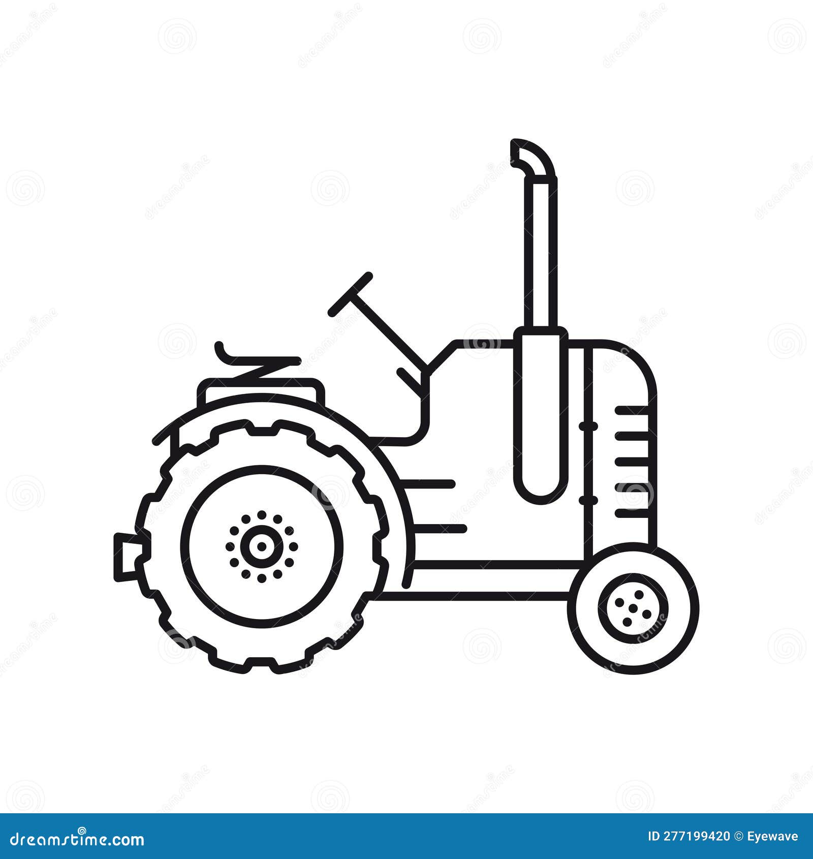 Tractor vector line icon stock illustration. Illustration of outline ...