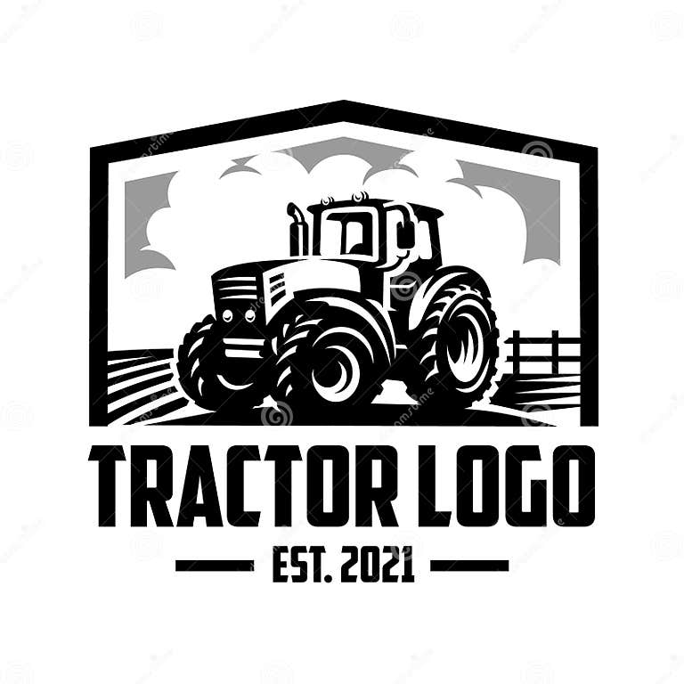 Tractor Vector Logo Design Isolated Stock Illustration - Illustration ...