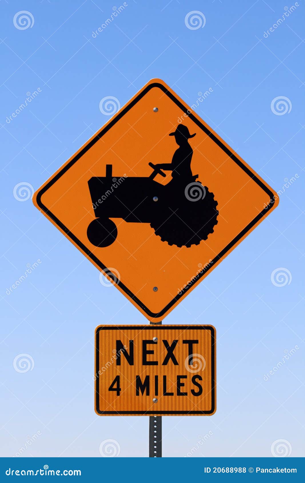 Tractor warning sign stock photo. Image of miles, next - 20688988