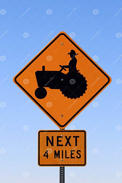 Tractor warning sign stock photo. Image of miles, next - 20688988
