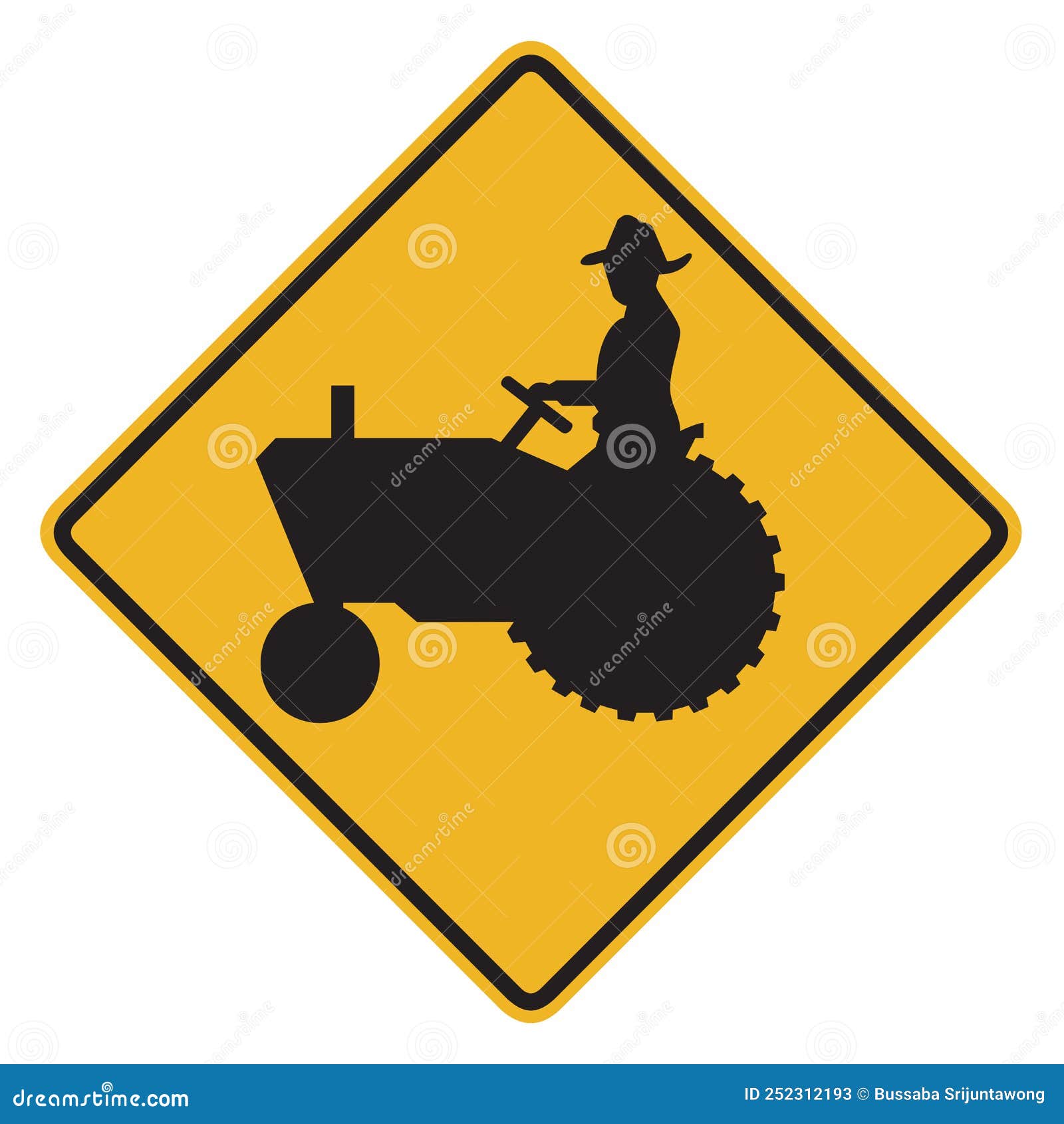Tractor warning stock illustration. Illustration of sign - 252312193