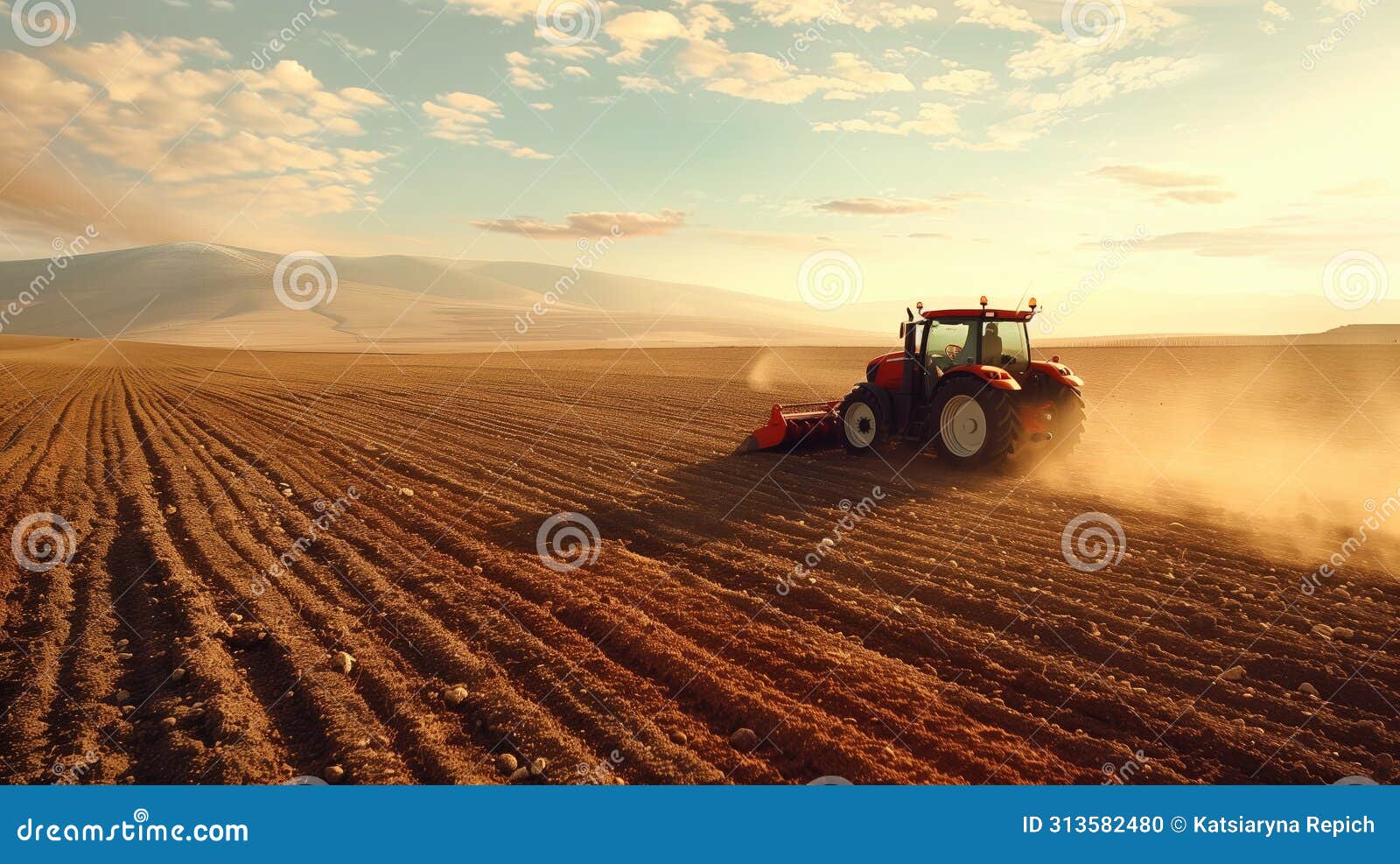 Tractor in Wheat Field. Tractor on a Wheat Field Stock Photo - Image of ...