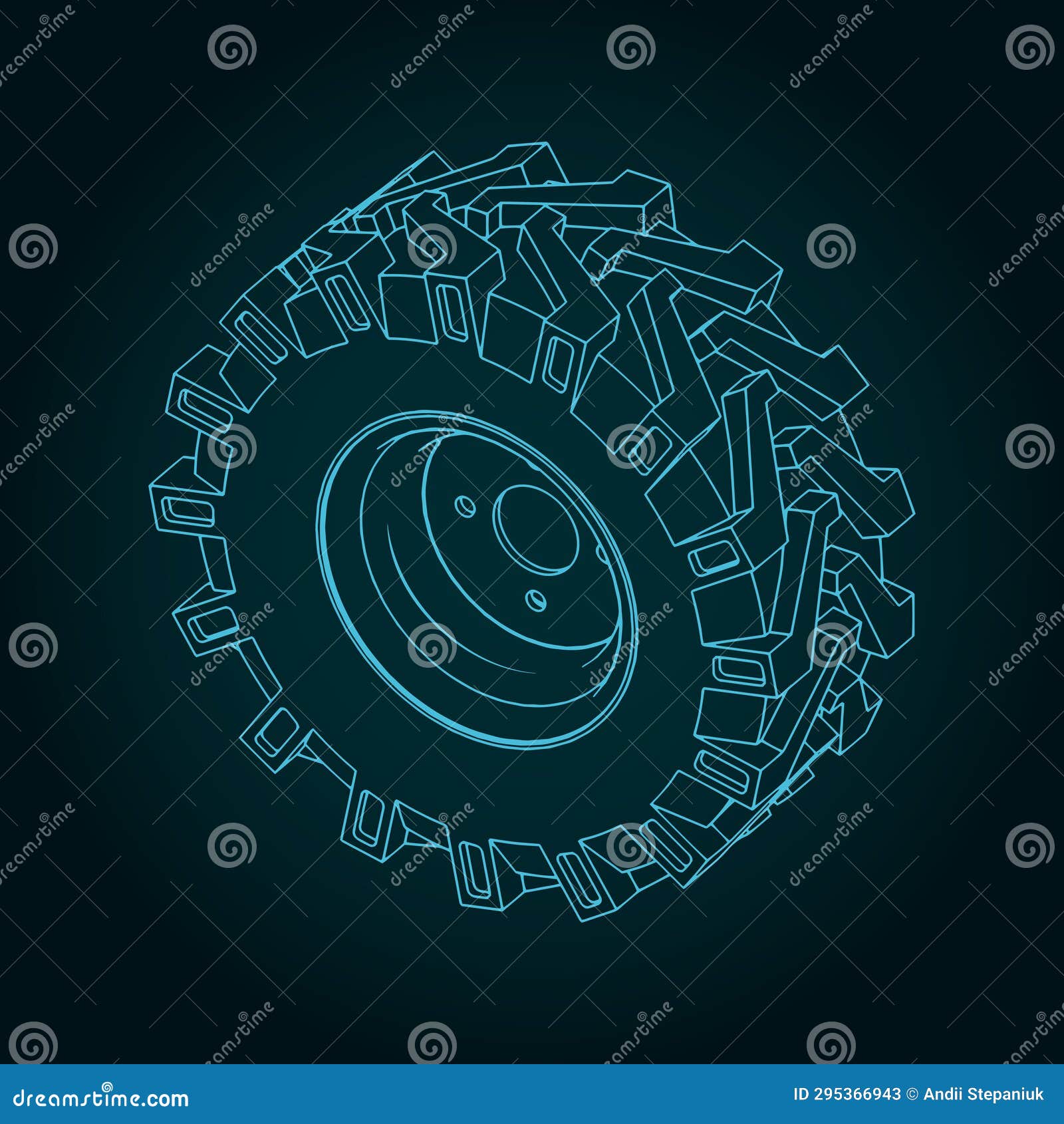 Tractor wheel blueprint stock illustration. Illustration of rubber ...